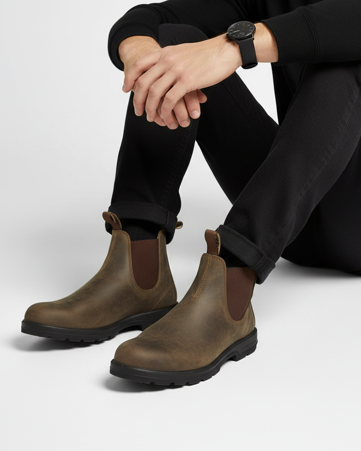 Cecole | Men’s Rugged Sole Chelsea Boots with Elastic Side Panels